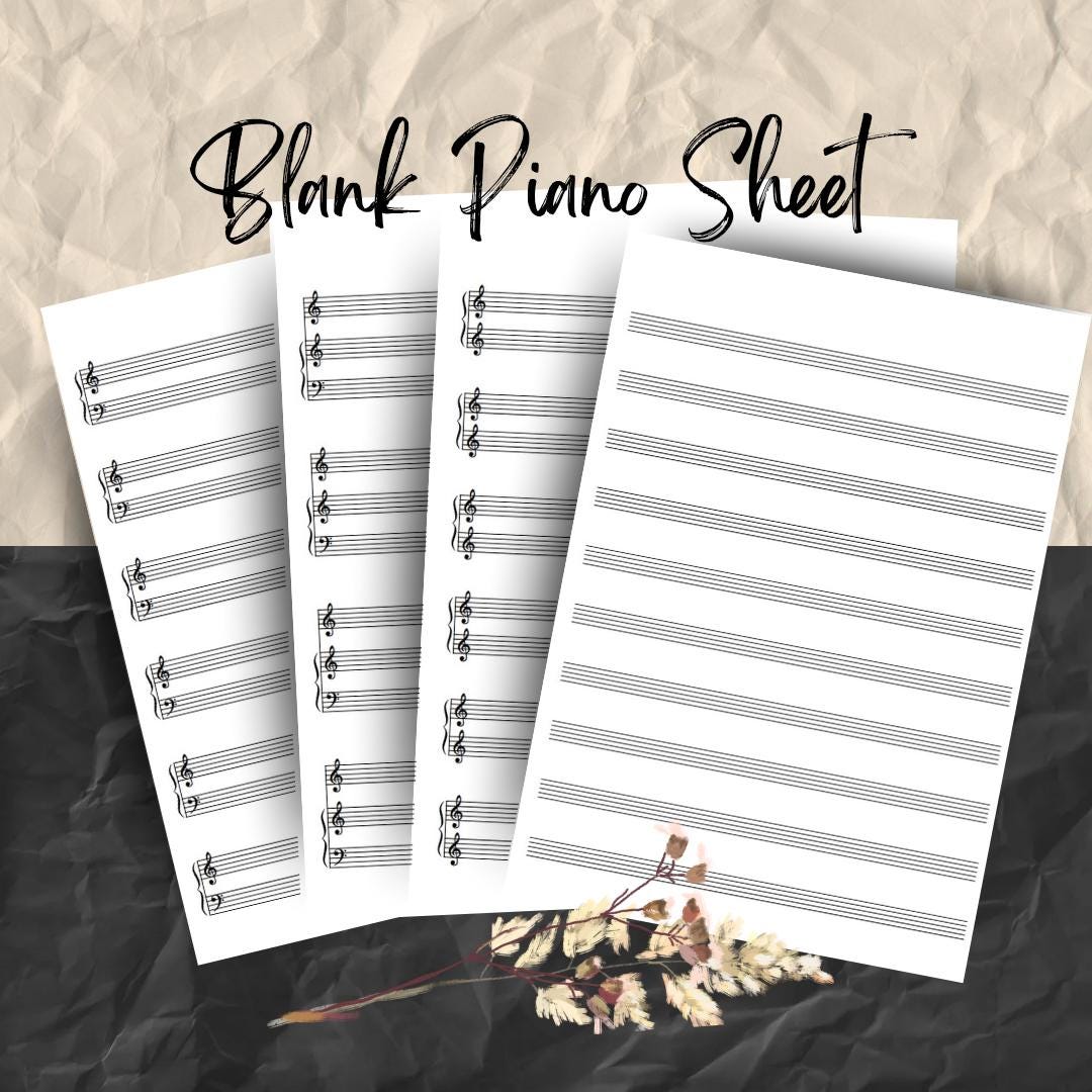 Printable Piano Sheet Music - Blank Sheet Music - Etsy
