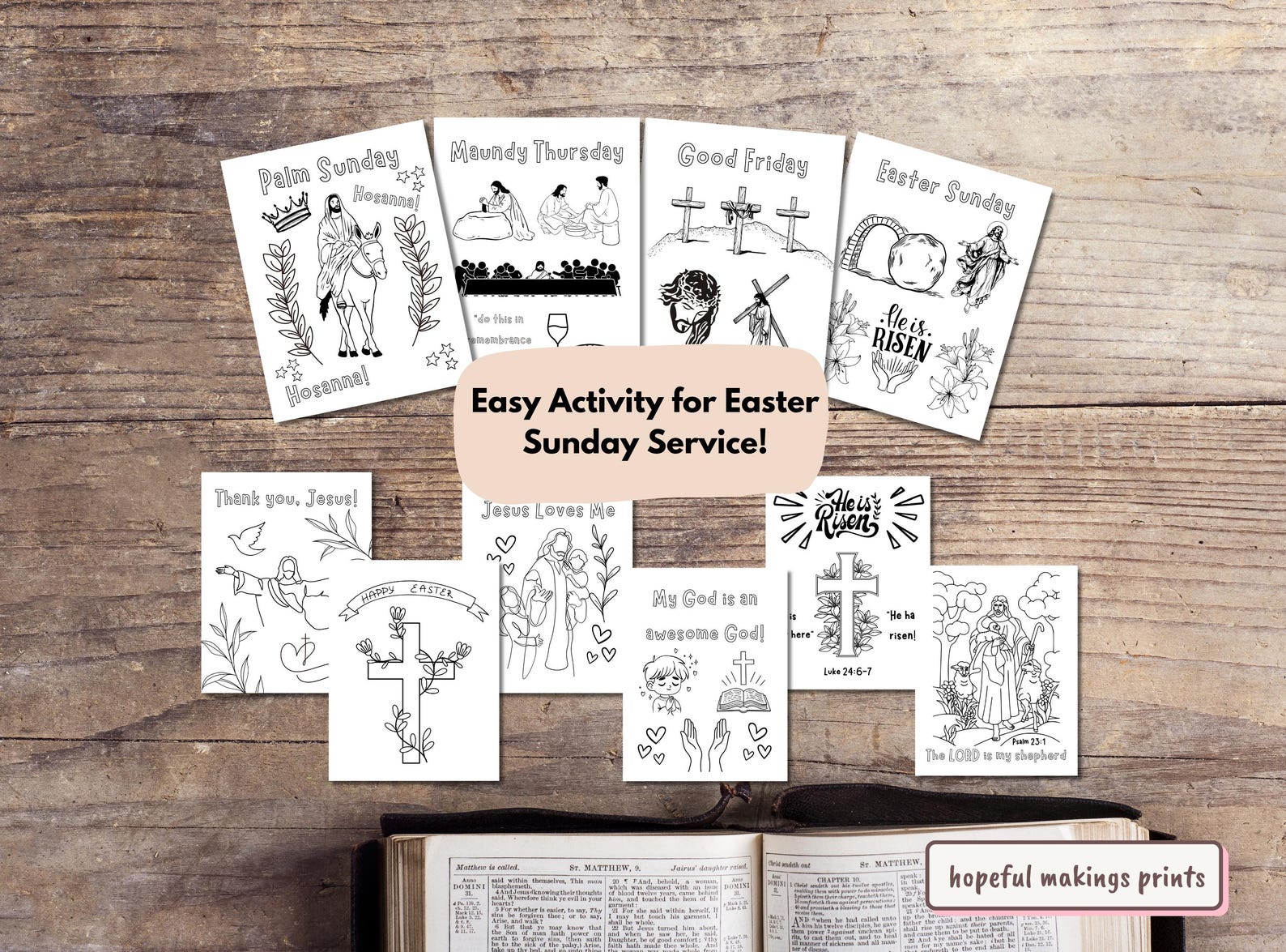 10 Page Christian Easter Coloring Bundle! | Digital Print Download ...