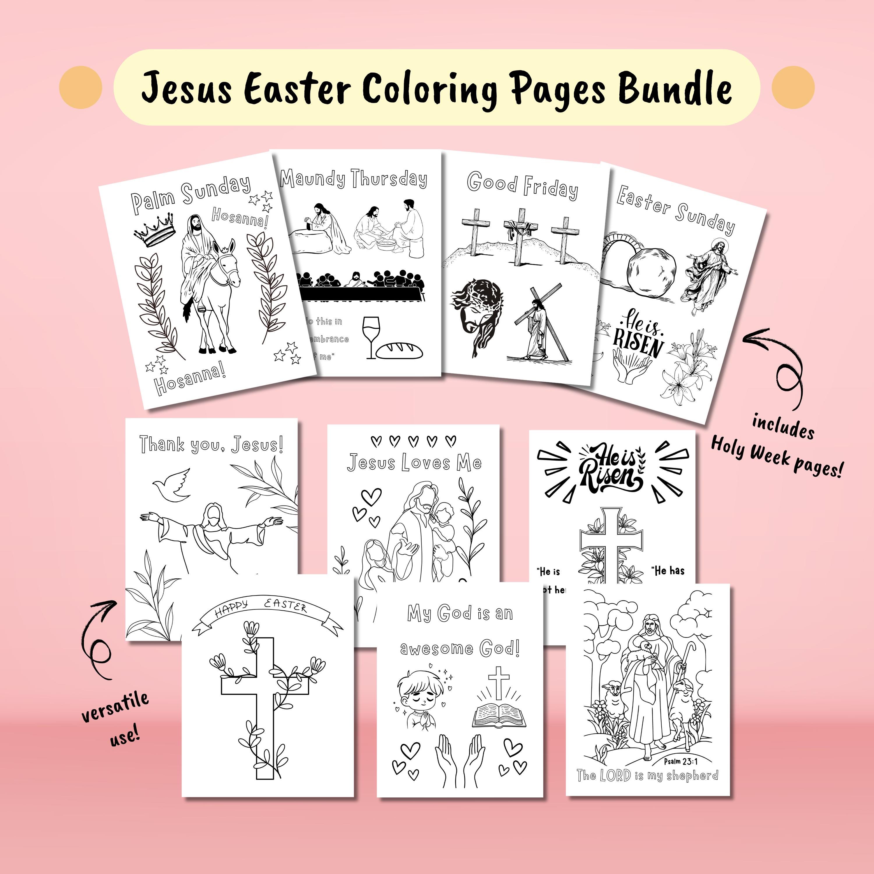 10 Page Christian Easter Coloring Bundle! | Digital Print Download ...