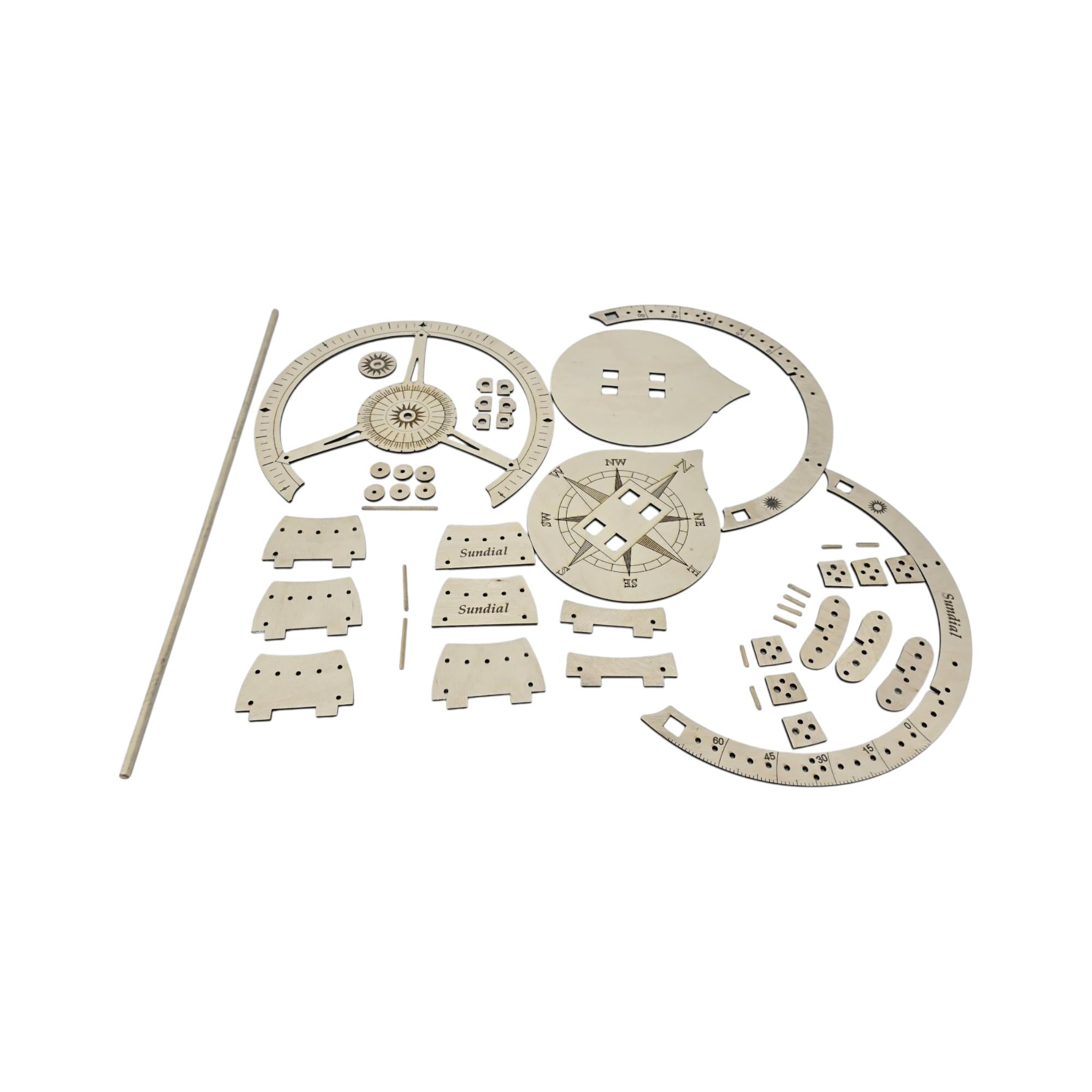 Digital Sundial Laser Cut File | 3mm Plywood Wooden Sun Clock Design ...