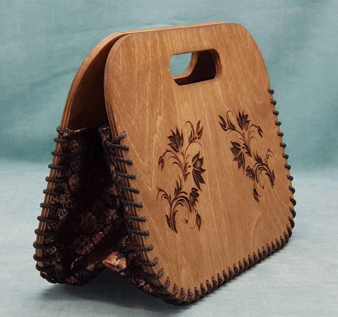 Laser Cut Wooden Handbag Template: DIY Purse Pattern (3mm Plywood ...