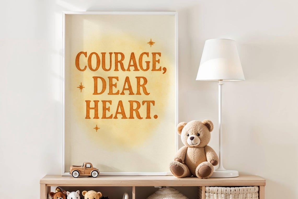 Narnia Nursery Wall Art Set – Printable Aslan & Lamppost Art | Courage ...