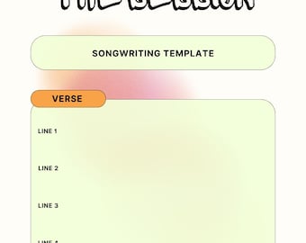 Songwriting Template! - Etsy