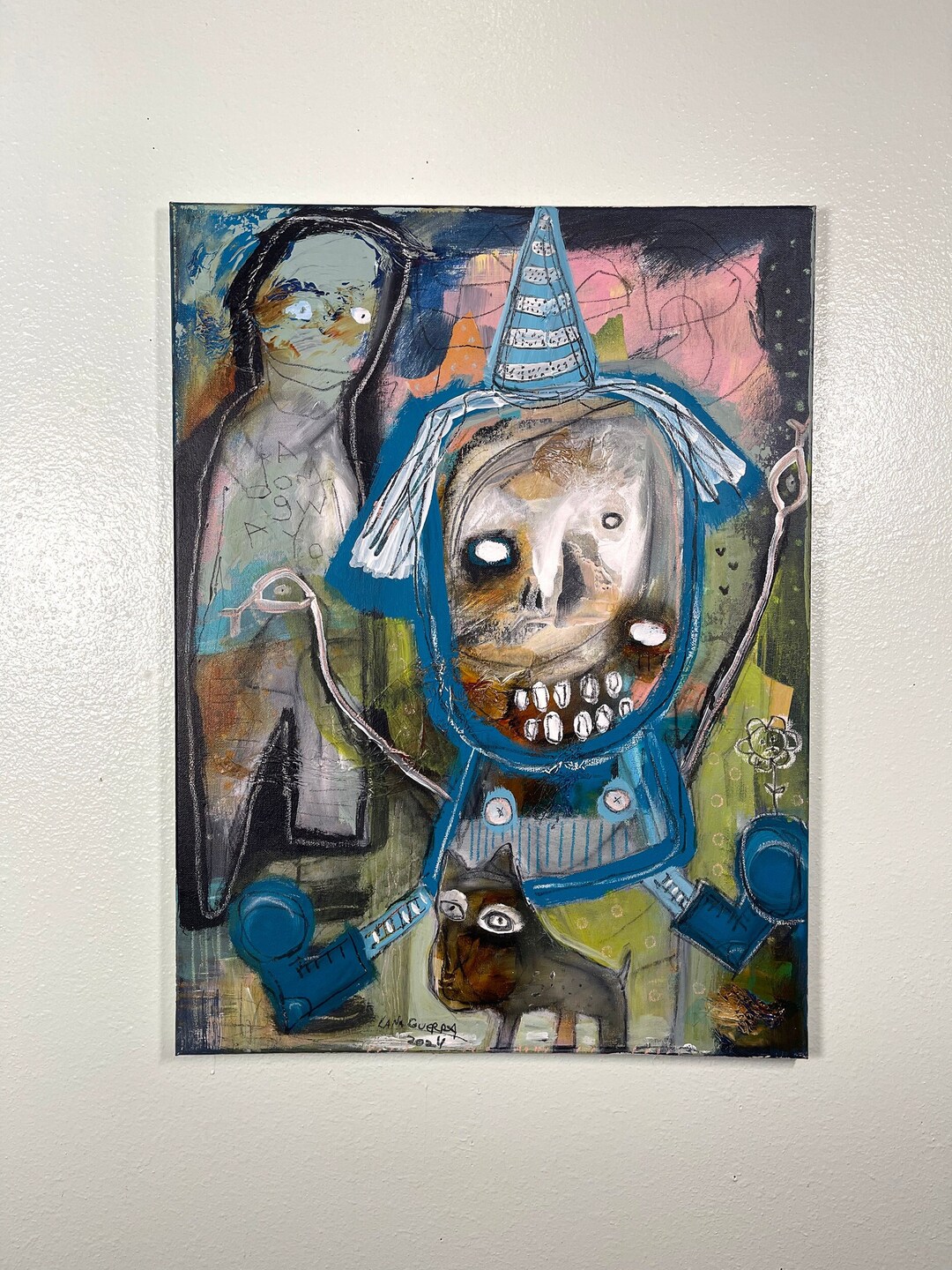 Abstract Portrait Painting, Textured Dark Art, Art Brut, Weird Animal ...