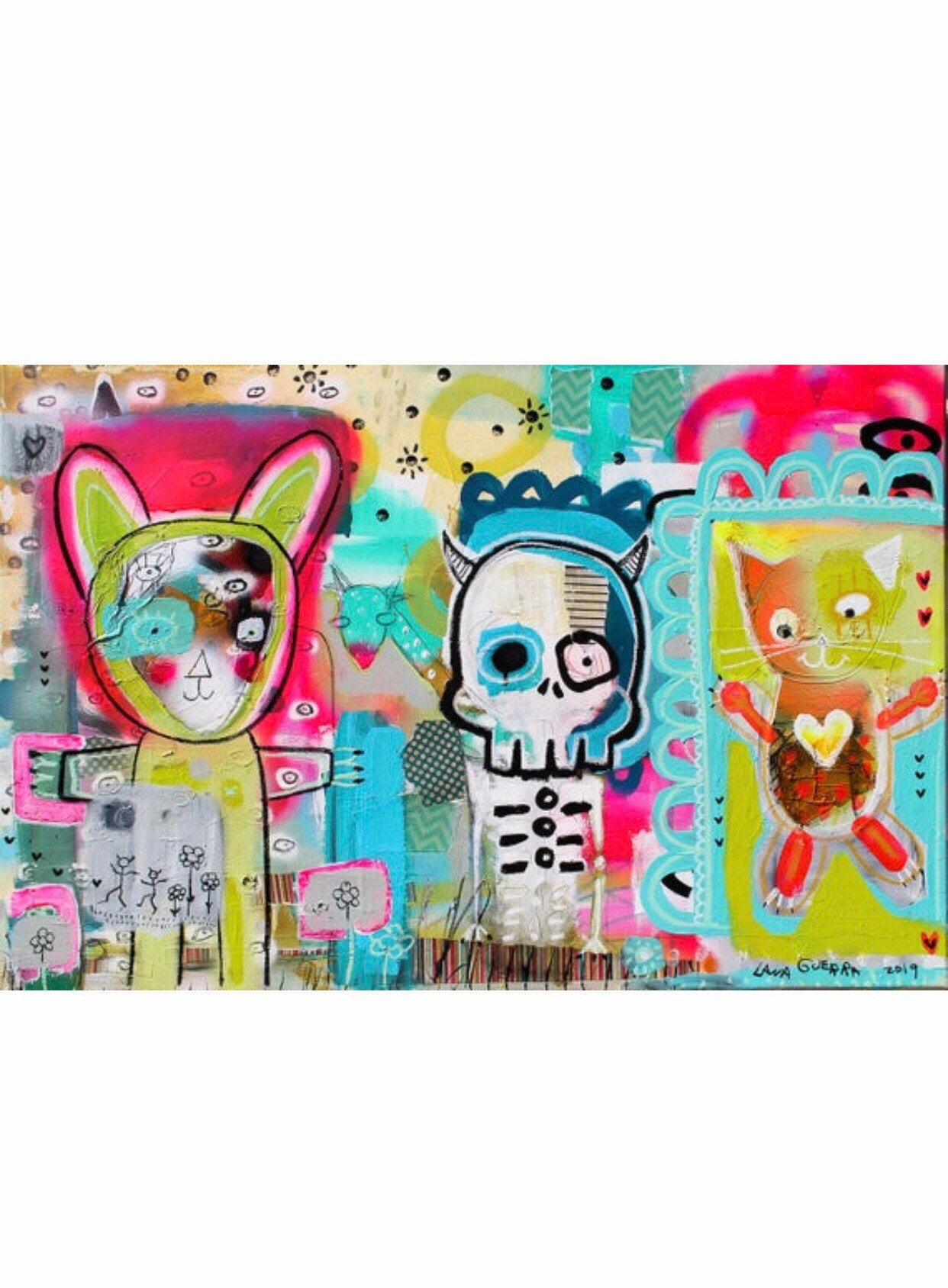 Cute Abstract Art Print . Childlike Art, Colorful Outsider Art, Art ...