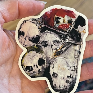 Skulls Vinyl Sticker, Dark Art, Crude Things Street Art, Horror ...