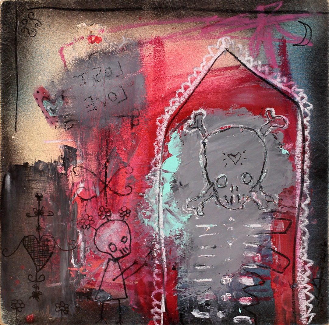 Abstract Skeletons Art Print. Outsider Art, Artbrut, Gothic Wall Art ...