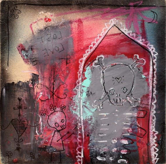 Abstract Skeletons Art Print. outsider art artbrut gothic | Etsy