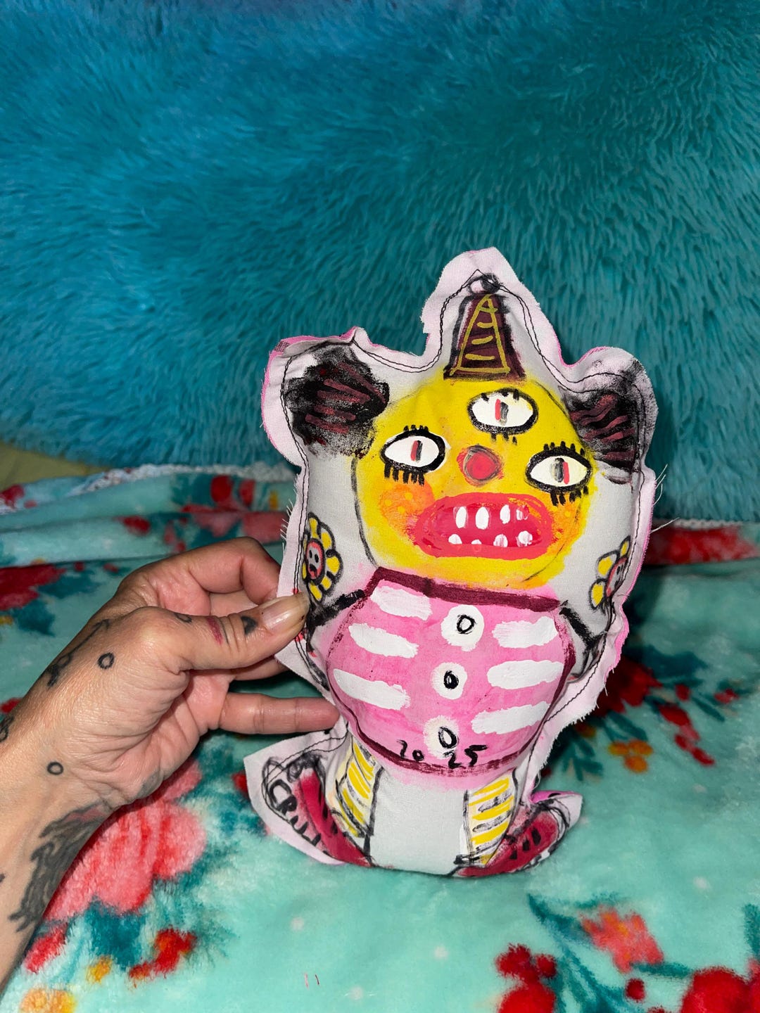 Primitive Clown Doll, Painted Art Doll Pillow. Circus Doll, Unique Gift ...