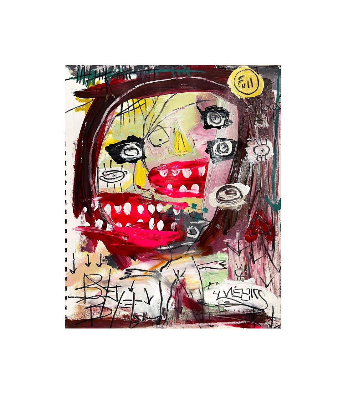 Kunst Art Painting, Raw Messy Abstract Portrait Painting, Art Brut ...