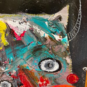 Abstract Art Painting, Dark Art Devil Textured Outsider Art, Art Brut ...