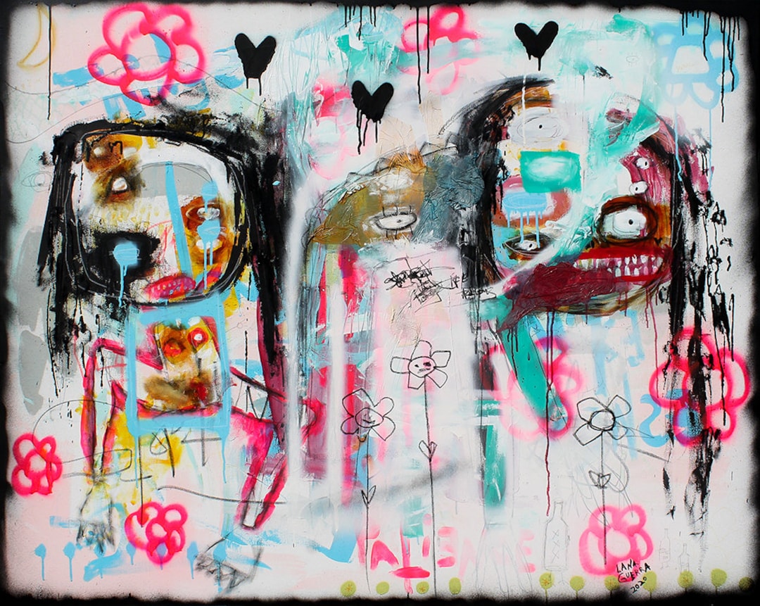 Dark Abstract Painting Art Print. Expressionism, Outsider Art, Moody ...