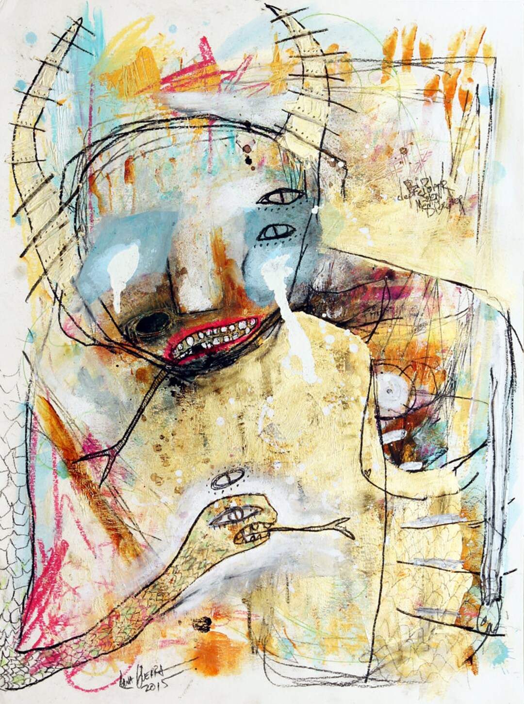 Creepy Art Print. Demon Monster Art, Modern Art Print, Graffiti Art ...