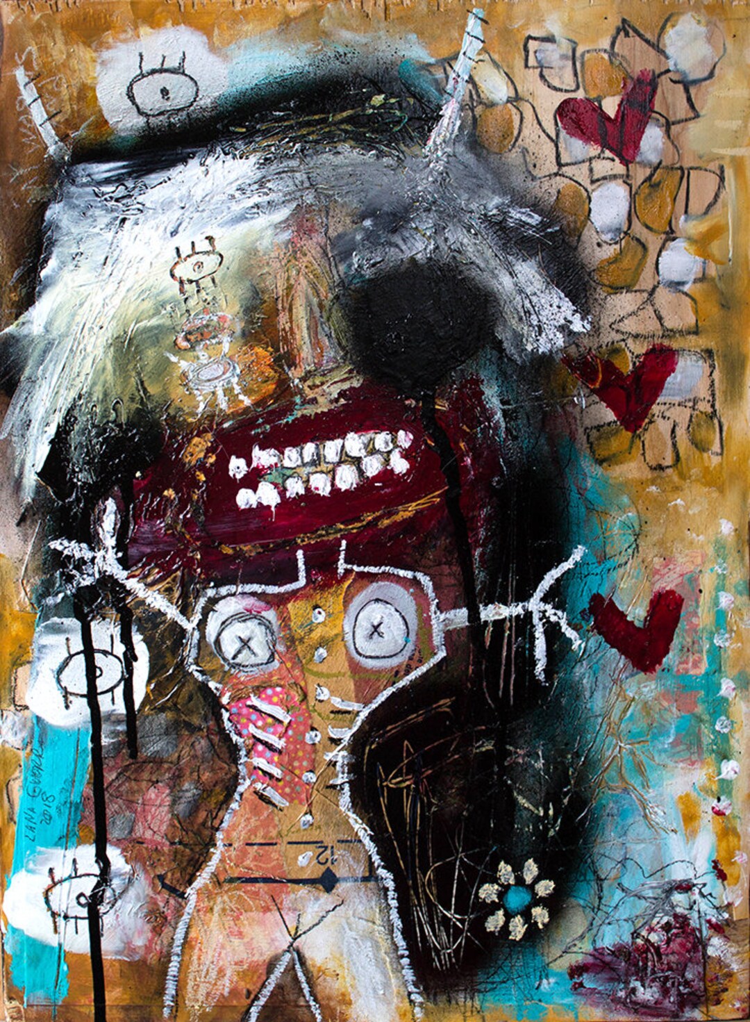 Raw Outsider Art Print, Modern Art Print, Dark Kunst Wall Art, Eerie ...