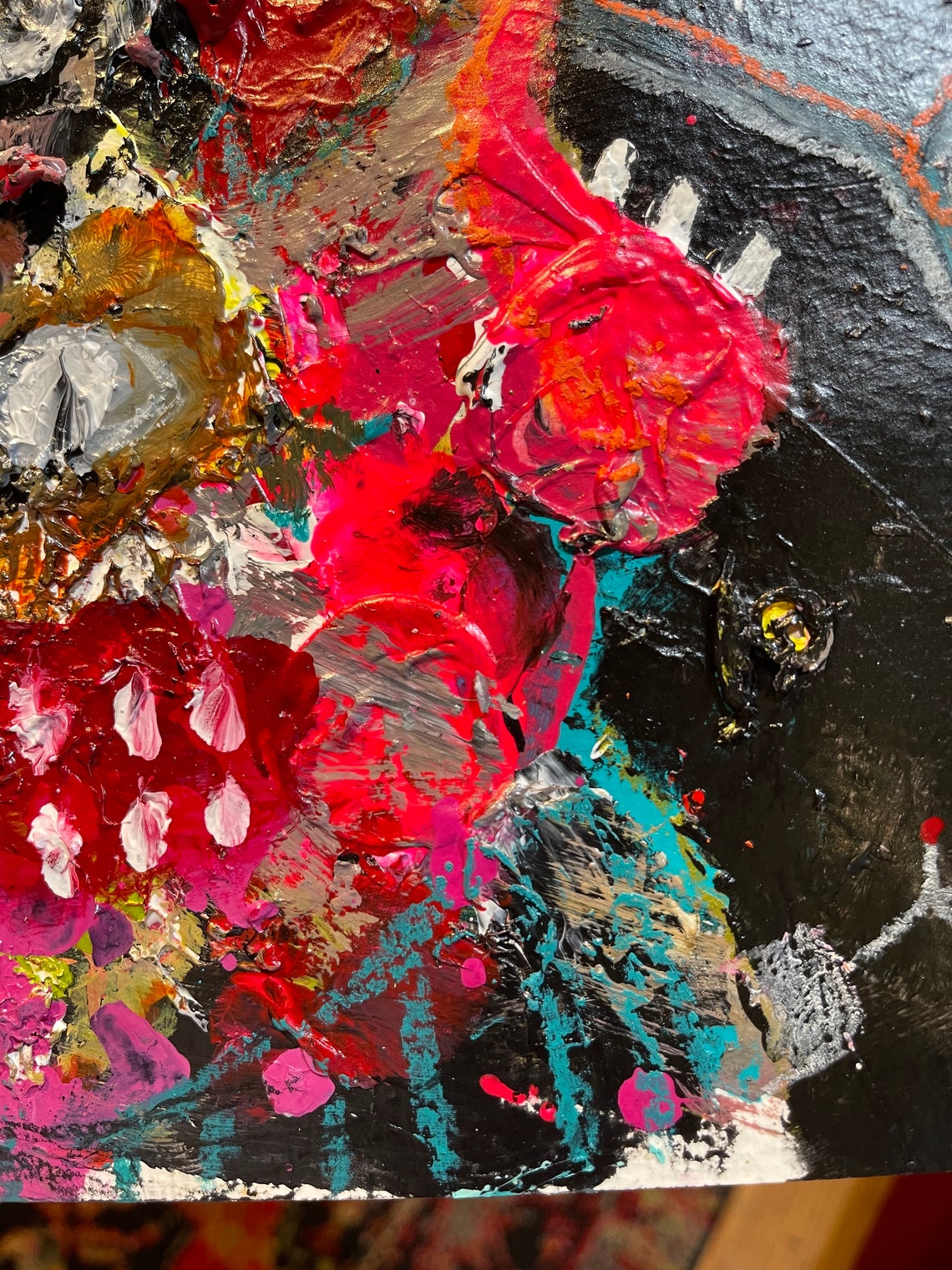 Abstract Art Painting, Dark Art Devil Textured Outsider Art, Art Brut ...