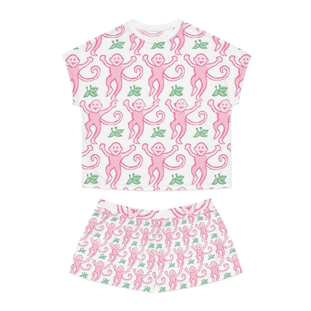 Preppy Pink Roller Rabbit Women's Short Pajama Set - Etsy