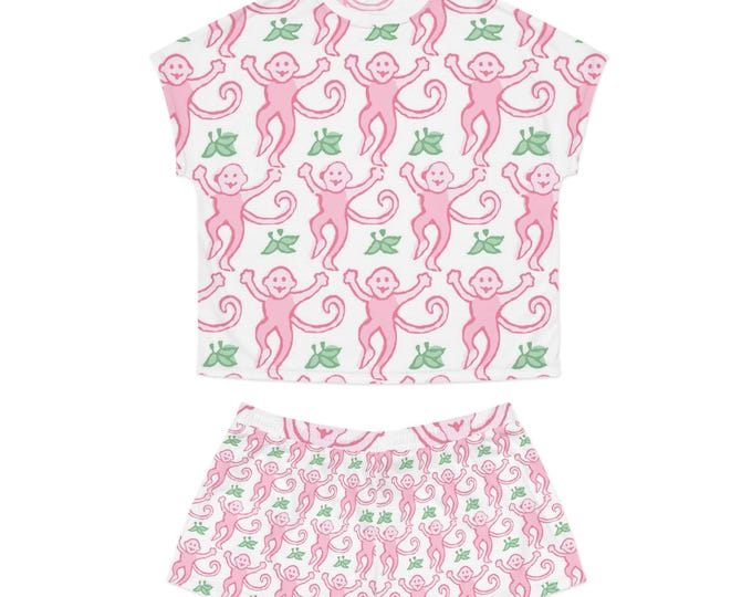 Preppy Pink Roller Rabbit Women's Short Pajama Set - Etsy