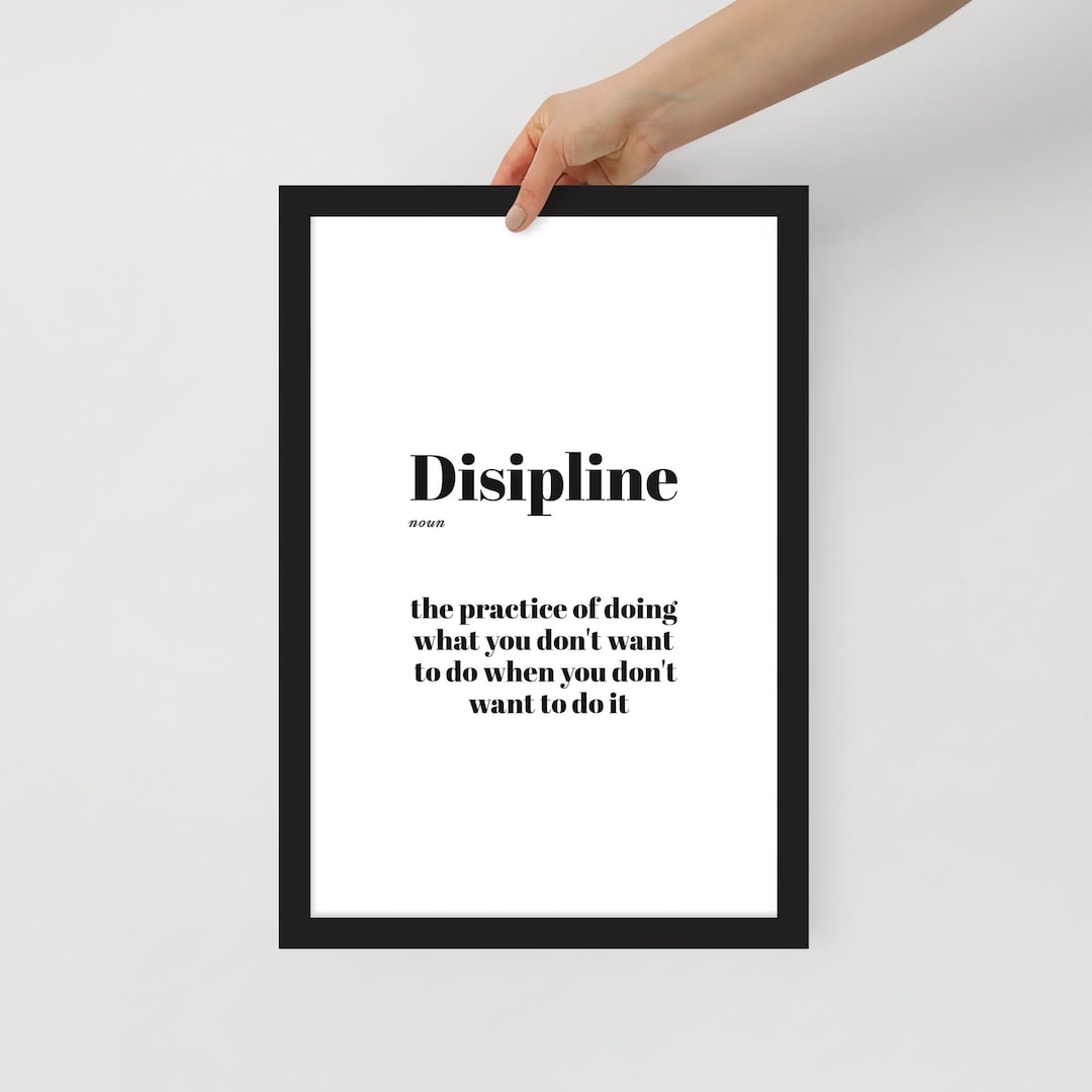 Discipline Definition Print Motivational Wall Art Inspirational Quote ...