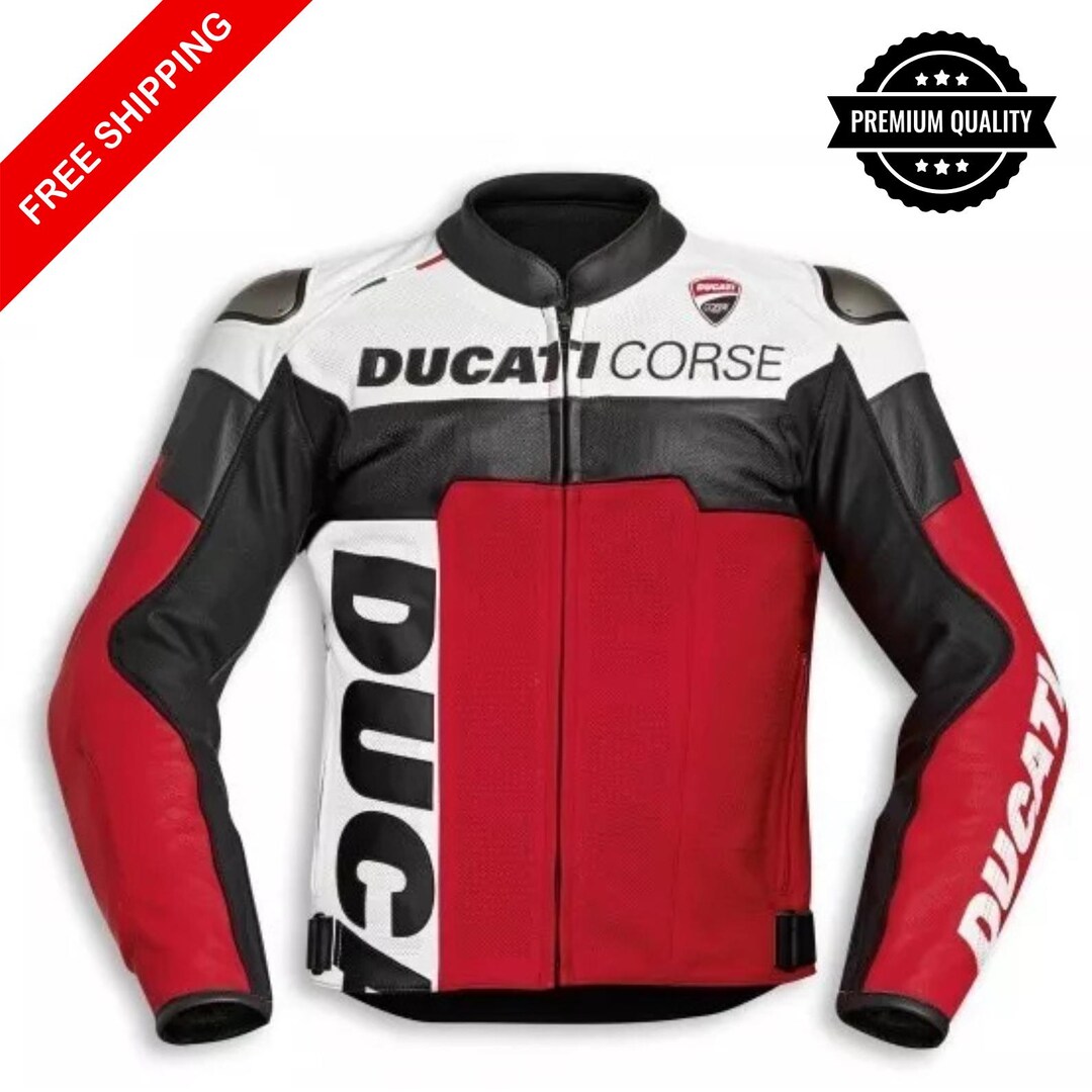 Ducati Corse C5 Men’s Racing Leather Jacket – Motorcycle Biker Gear ...