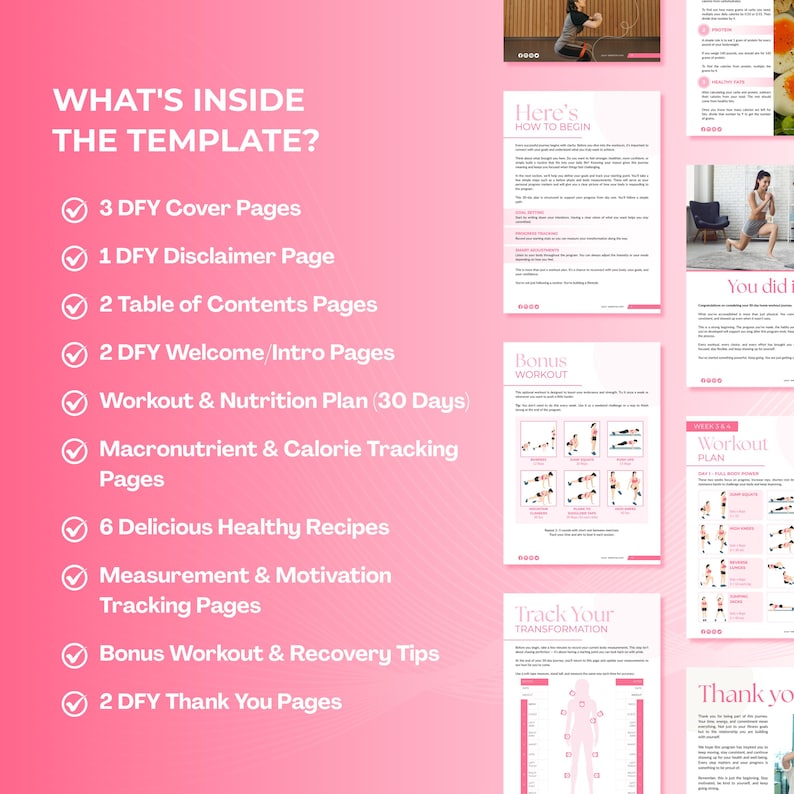 30-day Home Workout Plan Canva Template: PLR Fitness Ebook (digital ...