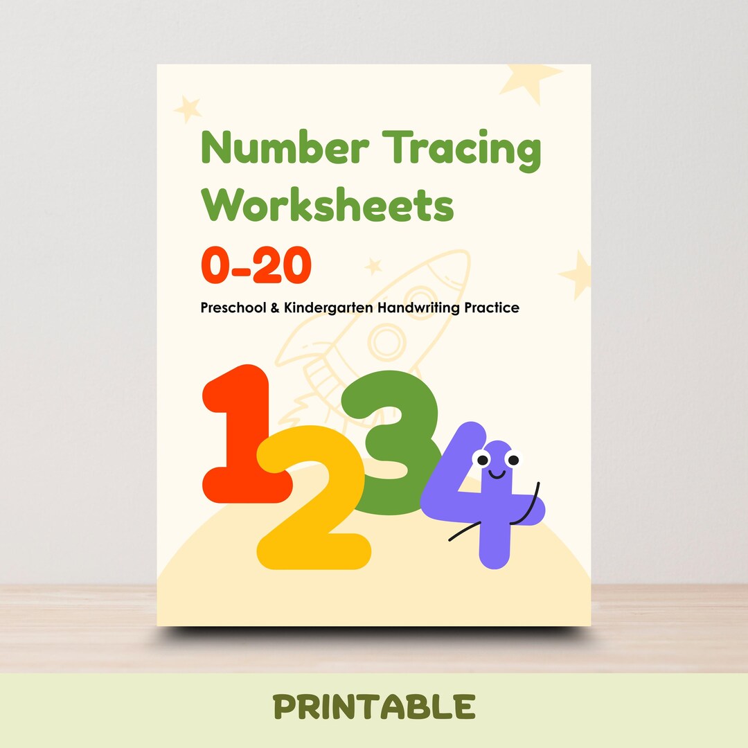 20 Number Tracing Worksheets 0–20 | Preschool Printable Workbook | Kids ...