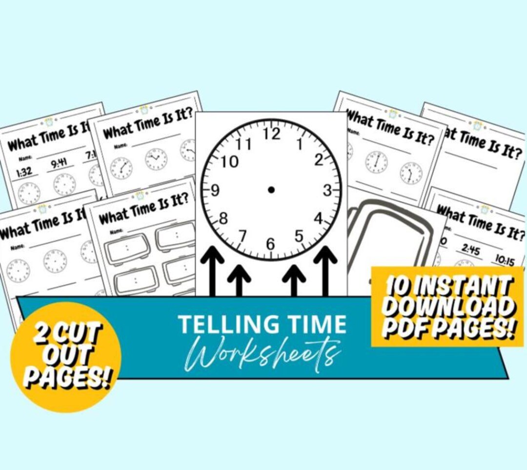 Teacher Telling Time Worksheets Bundle | Teaching Curriculum for 1st ...
