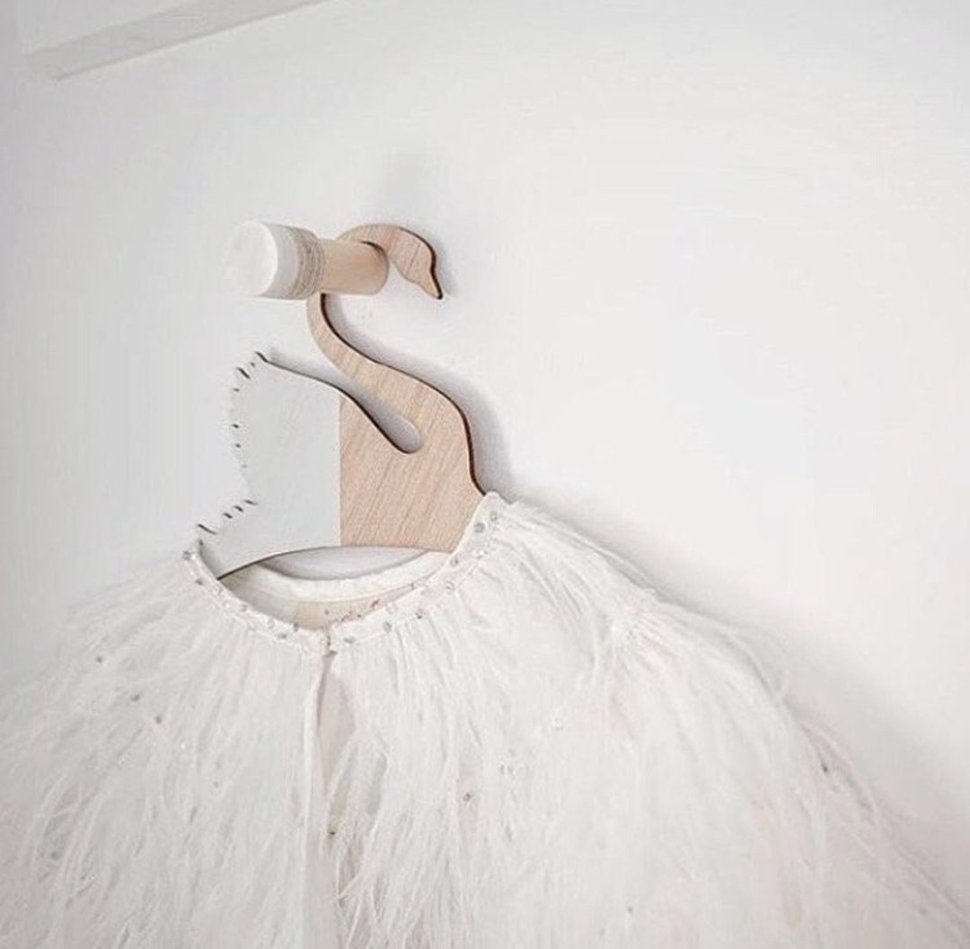Pink Swan Clothes Hanger, Baby Closet Hangers, Wooden Baby Hangers ...