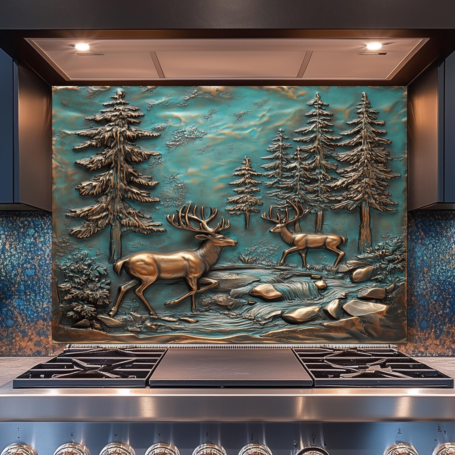 Deer Forest Tempered Glass Kitchen Backsplash: Heat Resistant Stove ...