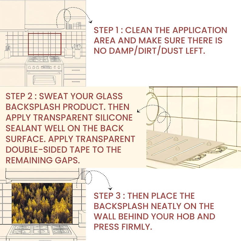 Forest Path Backsplash for Kitchen, Pine Tree Scene Kitchen Backsplash ...