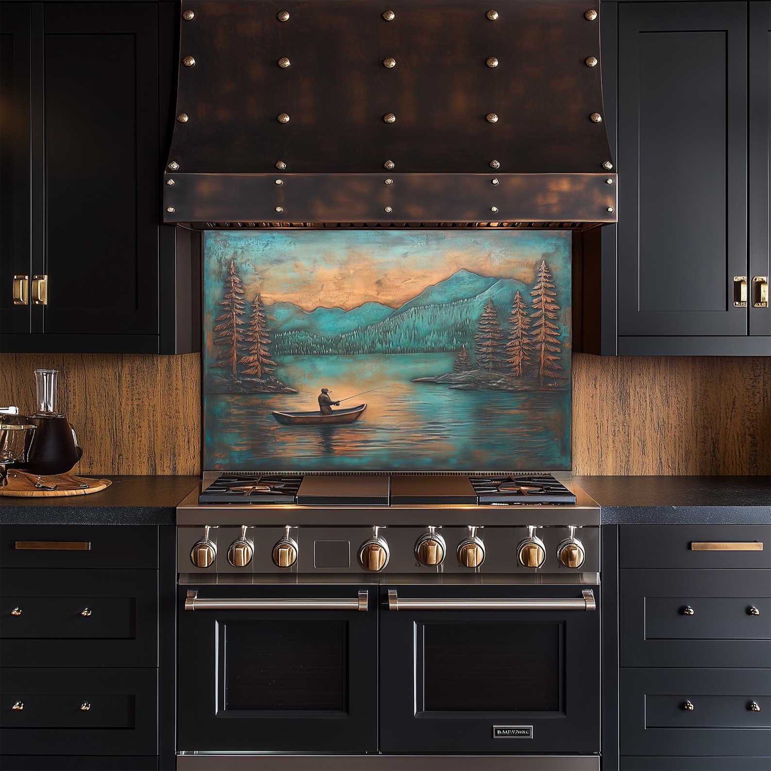 Fisherman Backsplash for Kitchen, Lake and Mountain Kitchen Backsplash ...