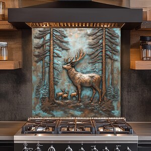 Deer Backsplash for Kitchen, Deer in the Woods Kitchen Backsplash ...