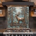 Deer Backsplash for Kitchen, Deer in the Woods Kitchen Backsplash ...