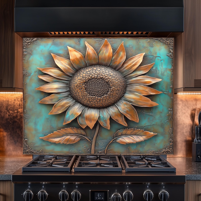 Sunflower Backsplash for Kitchen, Farmhouse Kitchen Backsplash, Unique ...