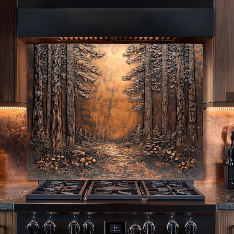 Forest Path Tempered Glass Kitchen Backsplash: Heat & Shatter Resistant ...
