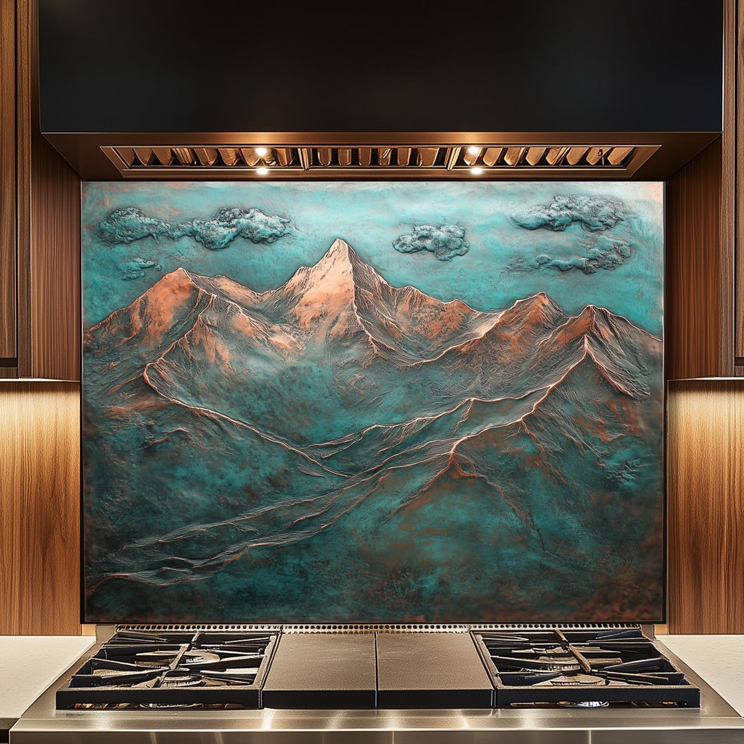 Mountains Backsplash for Kitchen, Spectacular Scenery Kitchen ...