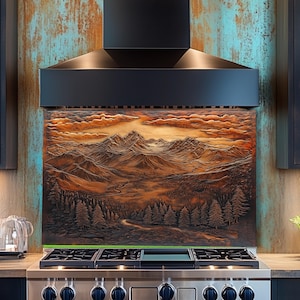 Majestic Mountain Escape Backsplash for Kitchen, Wildflower Kitchen ...