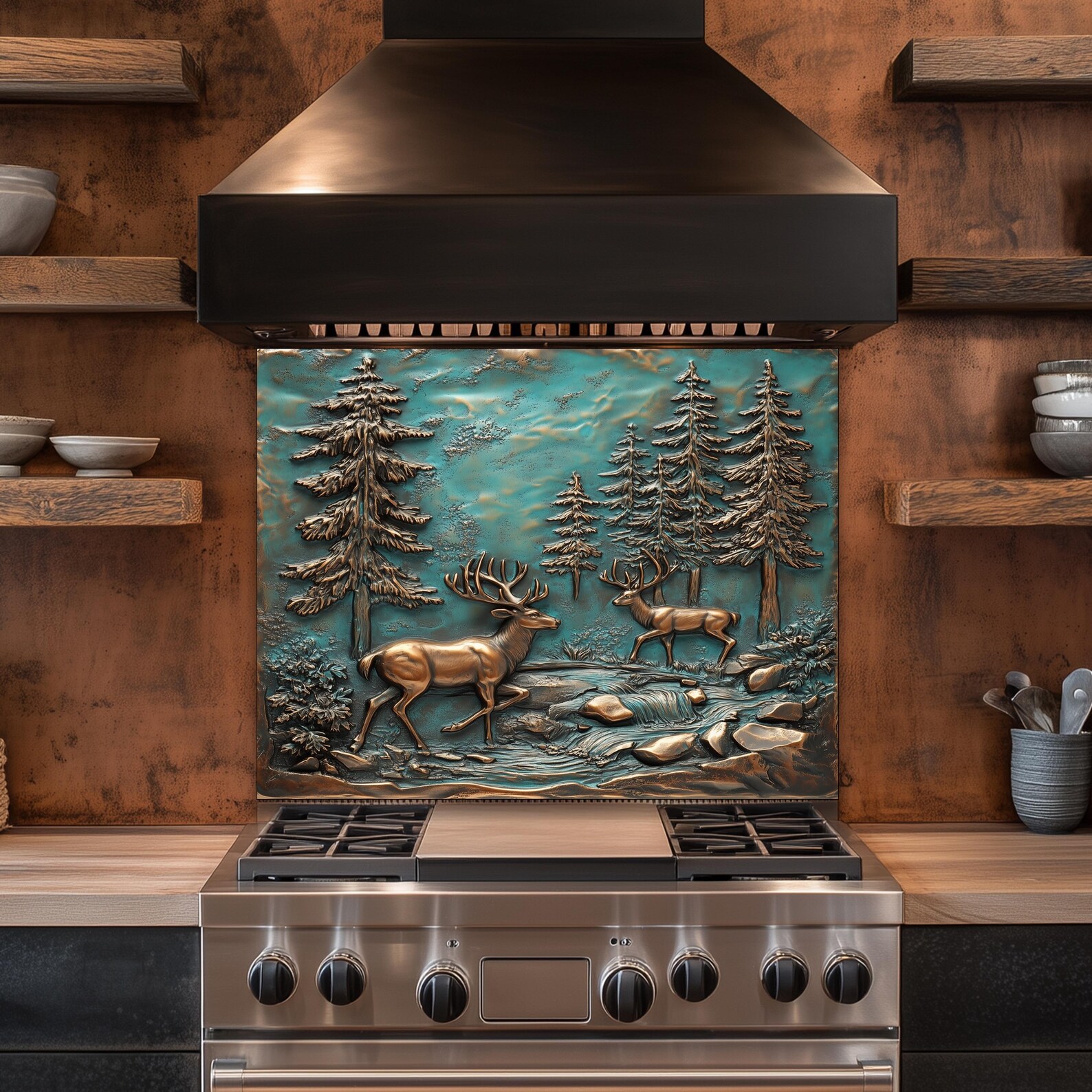 Deer Forest Tempered Glass Kitchen Backsplash: Heat Resistant Stove ...