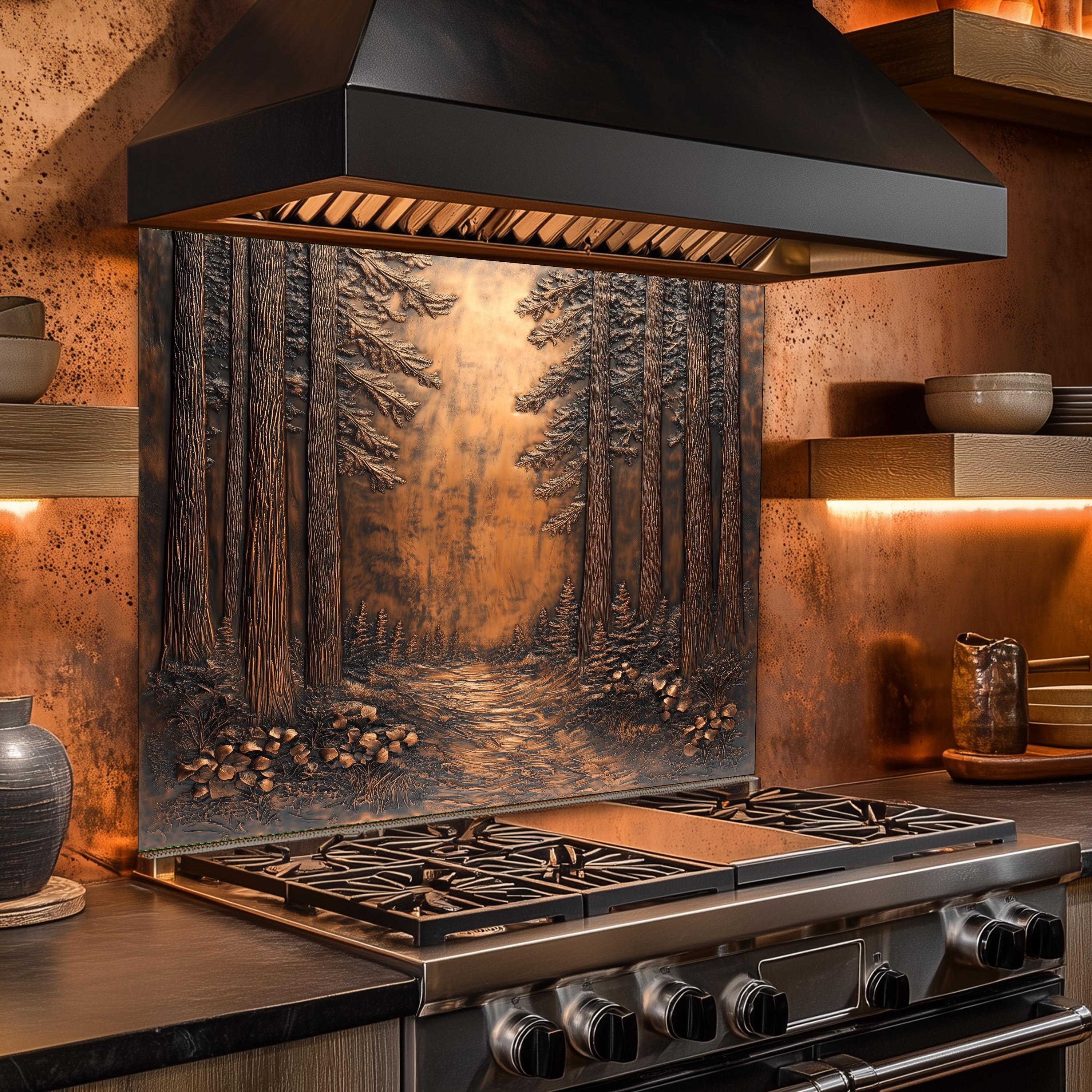 Forest Path Tempered Glass Kitchen Backsplash: Heat & Shatter Resistant ...