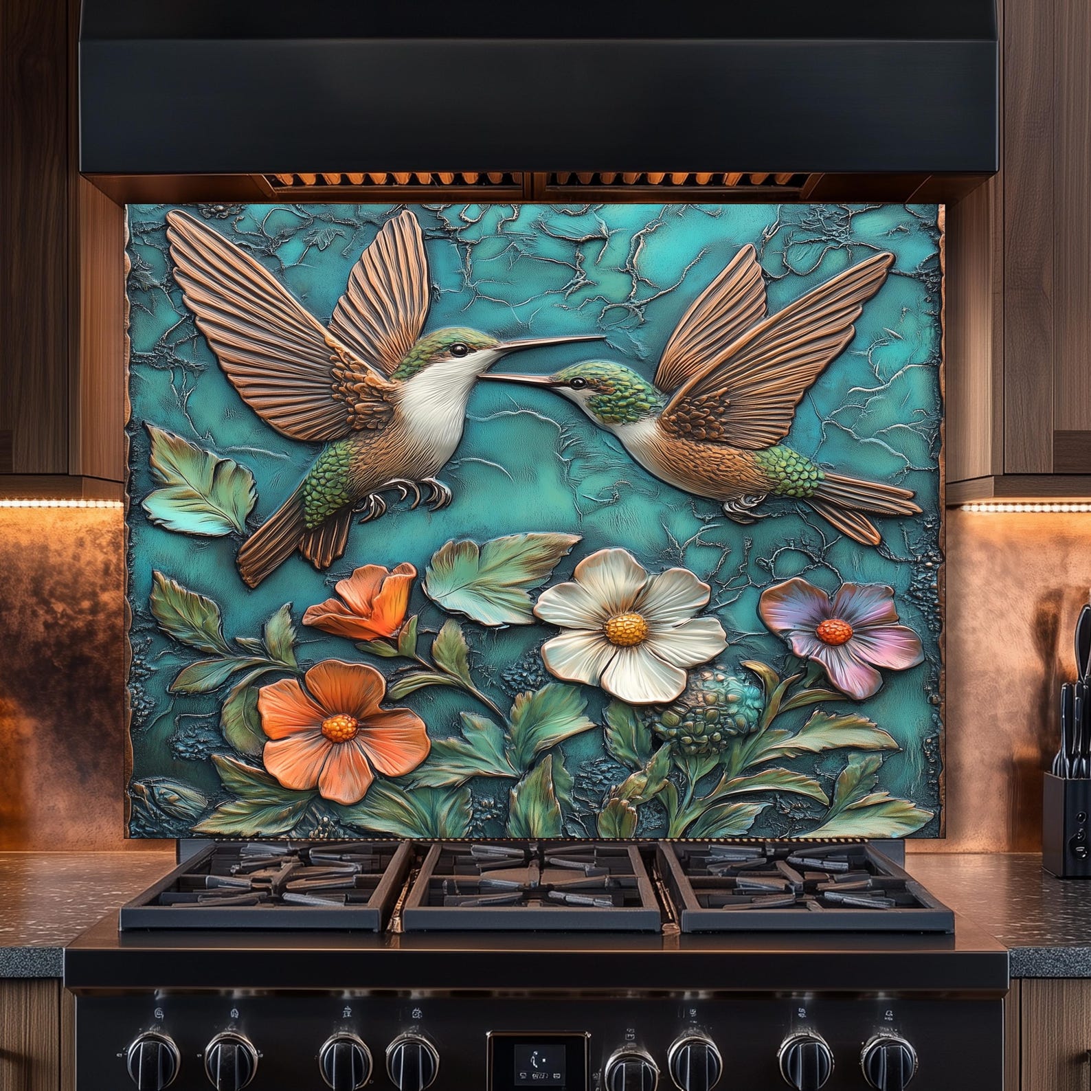 Hummingbird Kitchen Backsplash: Tempered Glass, Heat Resistant, UV ...