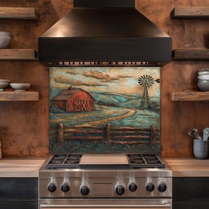 Farm House Glass Backsplash for Kitchen, Wind Rose Kitchen Backsplash ...