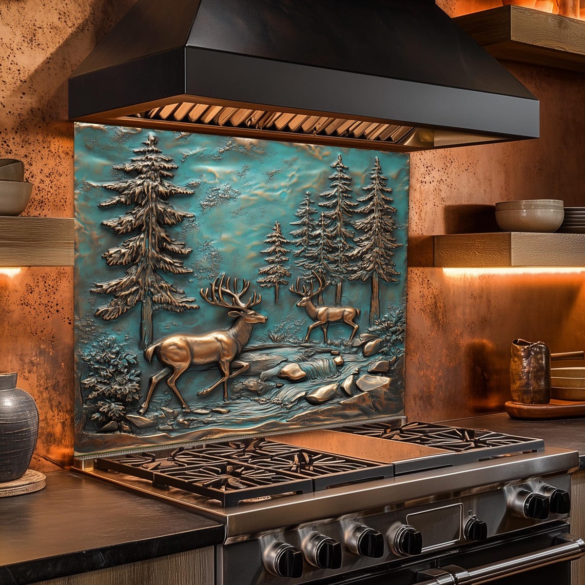 Deer Forest Tempered Glass Kitchen Backsplash: Heat Resistant Stove ...