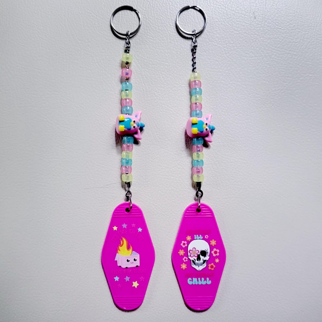Retro 90's Toy Keychains W/ Glow in the Dark Beads! - Etsy