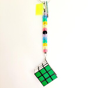 Rubik's Cube/cassette Charm/friendship Pin W/ Glow in the Dark Beads ...