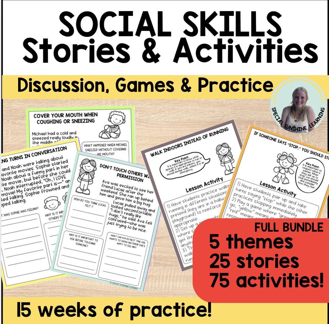 Social Skills: Stories and Activities | 15 WEEK PACK BUNDLE - Etsy
