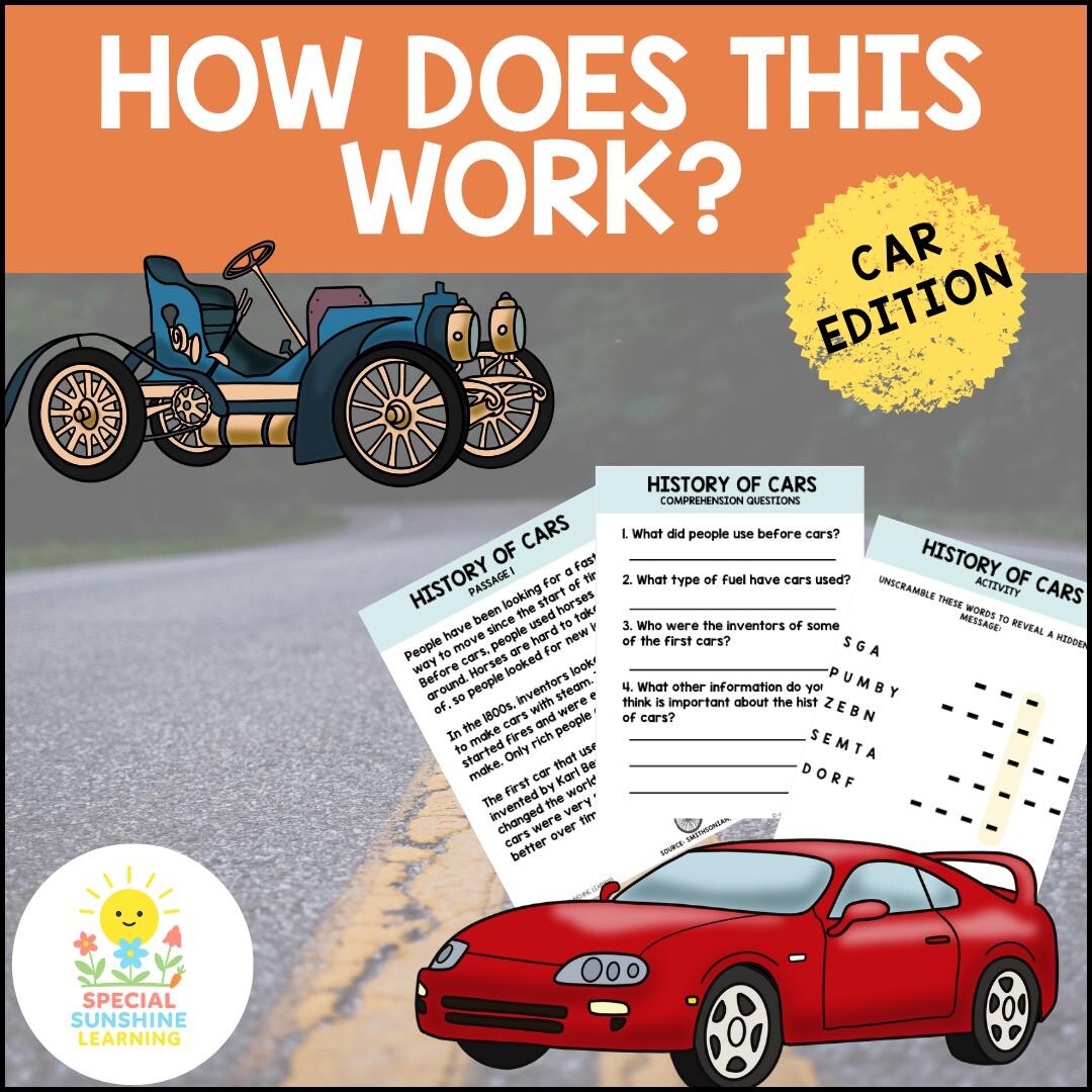 Car Mechanics Reading Passages & STEM Comprehension Activities - Etsy