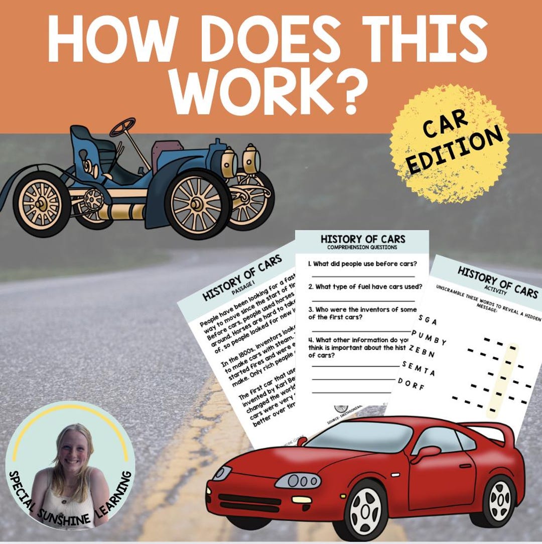Car Mechanics Reading Passages & STEM Comprehension Activities - Etsy