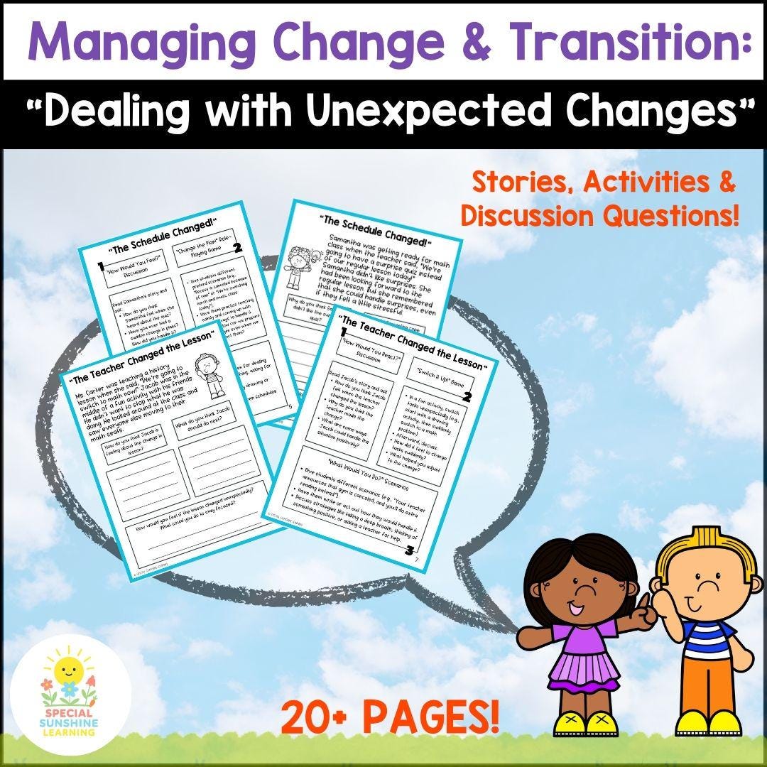 Dealing With Unexpected Changes – Managing Change Social Stories & SEL ...