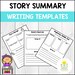 Story Summary Writing Templates | Graphic Organizers W Questions - Etsy