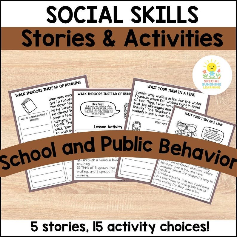 Social Skills Story & Activities: School and Public Behavior - Etsy