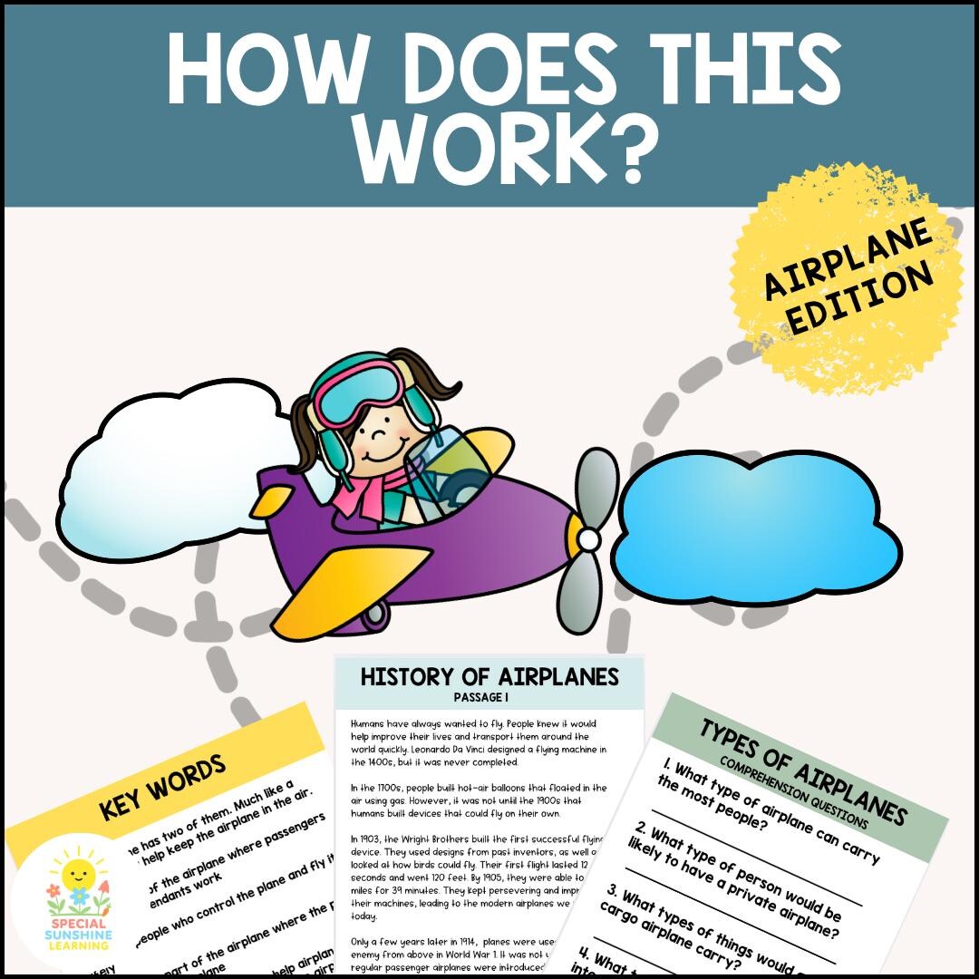 Airplane Mechanics Reading Passages & STEM Comprehension Activities - Etsy